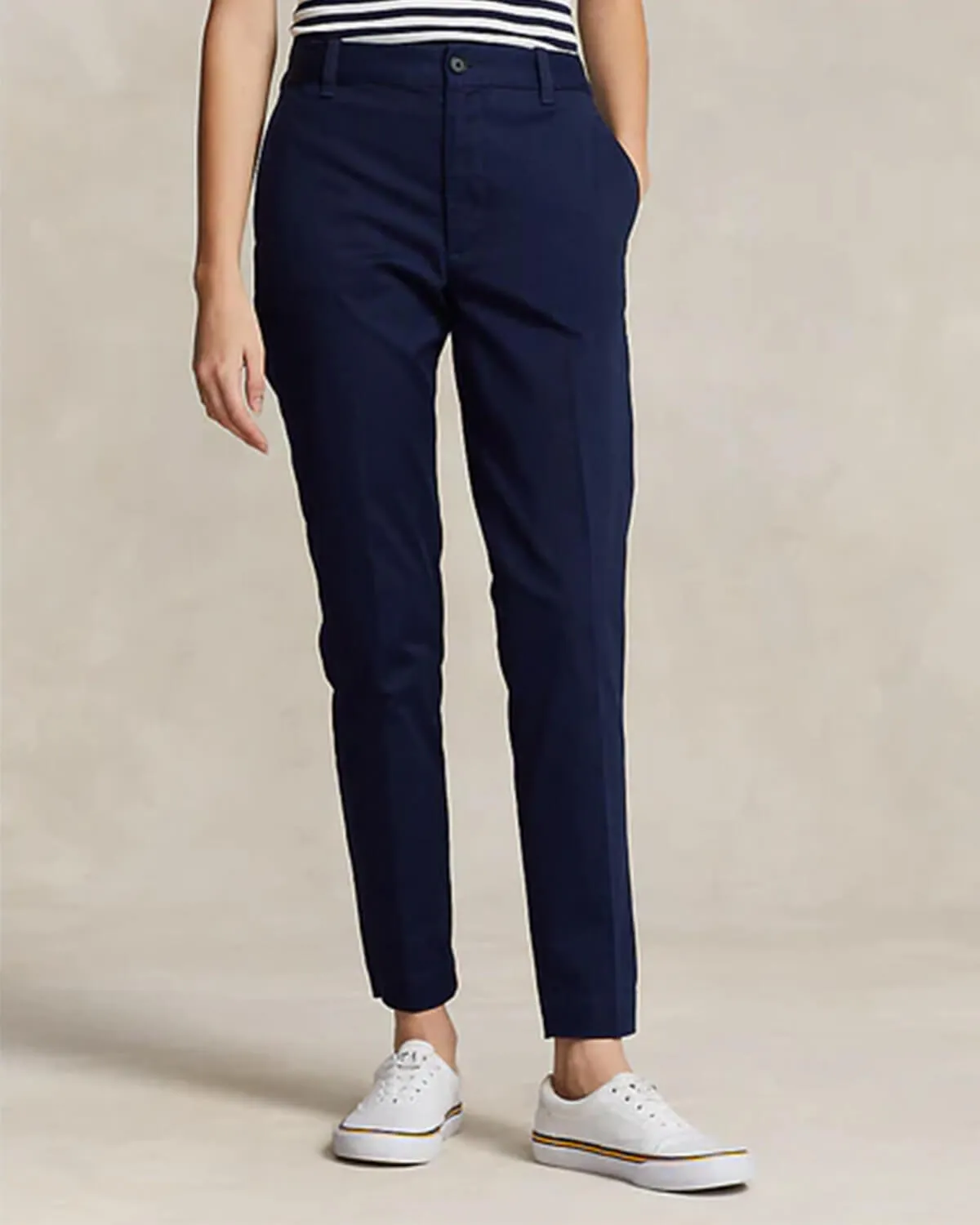 Γυναικείο Παντελόνι Polo Ralph Lauren - Slm Chno-Ankle-Flat Front Blue | Favela.gr